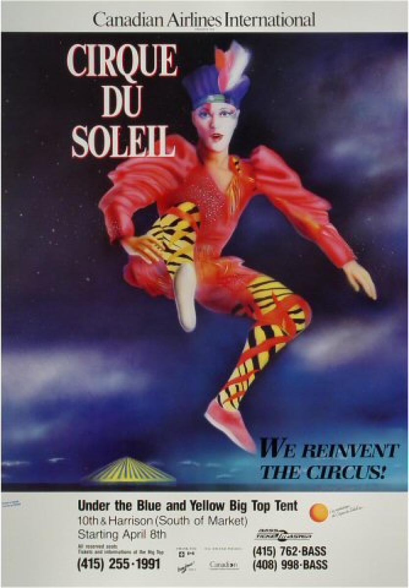 Cirque du Soleil Vintage Concert Poster from 10th Street & Harrison ...
