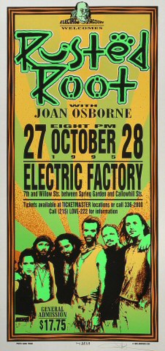 Rusted Root Vintage Concert Silkscreen from Electric Factory, Oct 27 ...