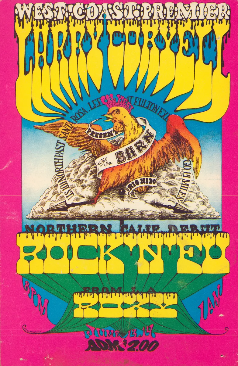 Larry Coryell Vintage Concert Handbill from Roxy, Jun 13, 1969 at ...
