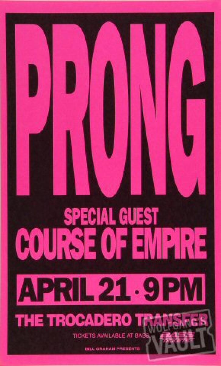 Prong Vintage Concert Poster from Trocadero Transfer, Apr 21, 1994 at ...
