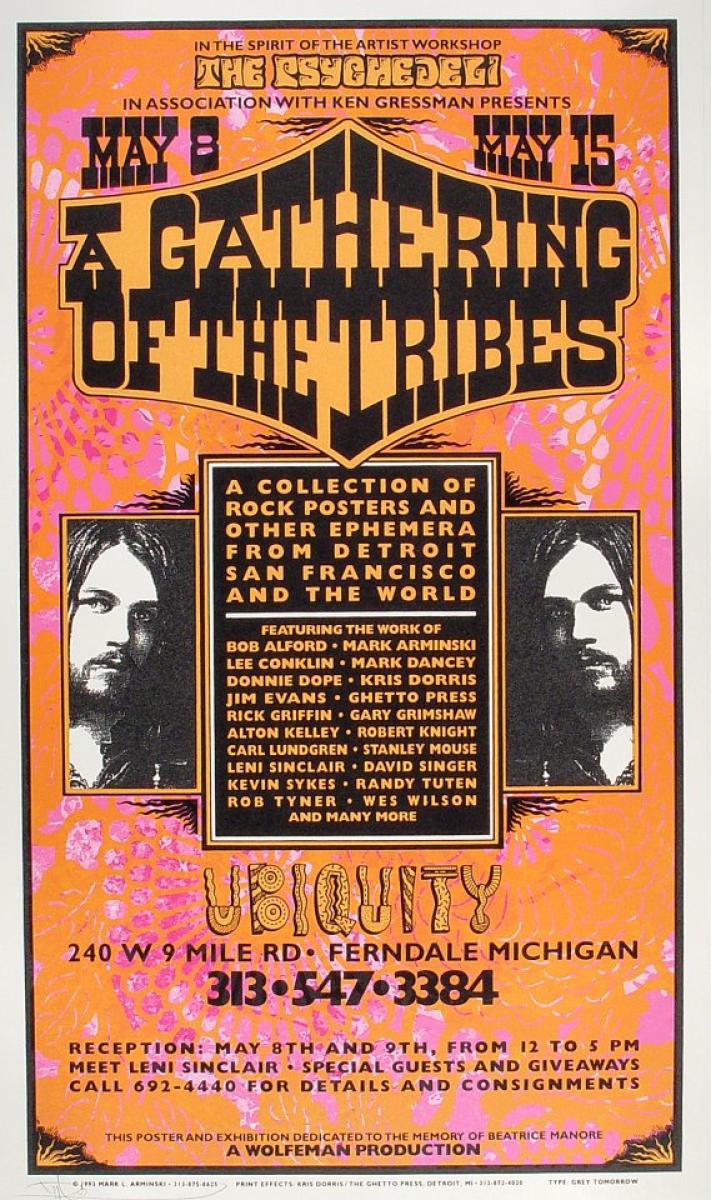 A Gathering of the Tribes Vintage Concert Poster from Ubiquity, May 8 ...