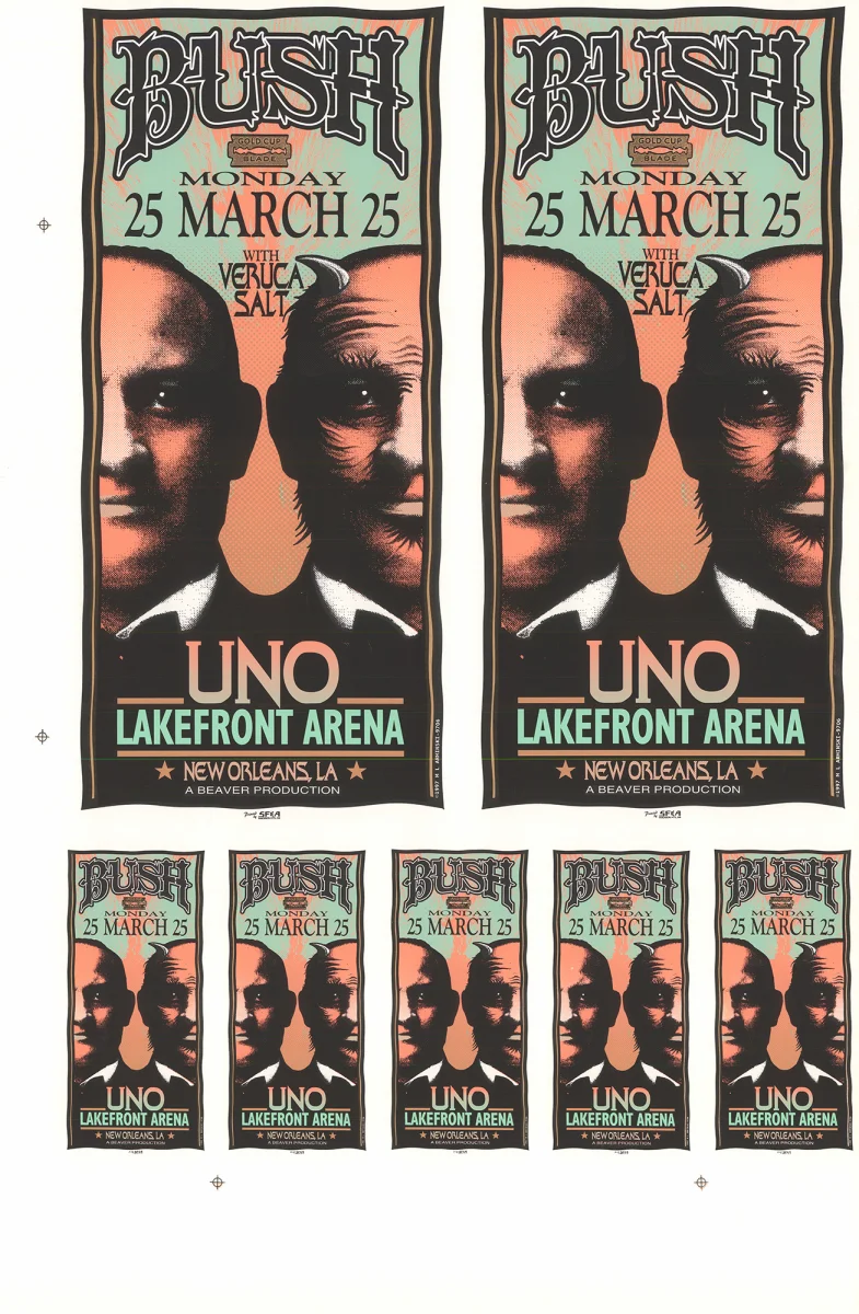 Bush Vintage Concert Proof from UNO Lakefront Arena, Mar 25, 1997 at ...