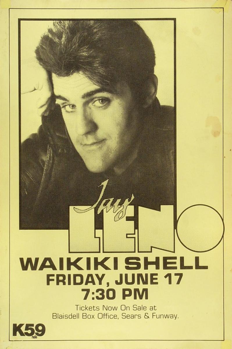 Jay Leno Vintage Concert Poster from Waikiki Shell, Jun 17, 1988 at ...