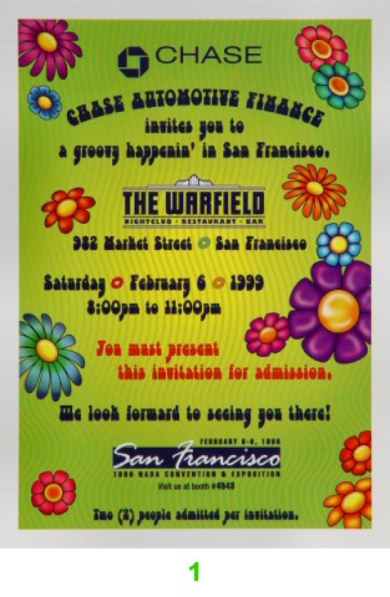 Chase Automotive Private Party Vintage Concert Vintage Ticket from ...