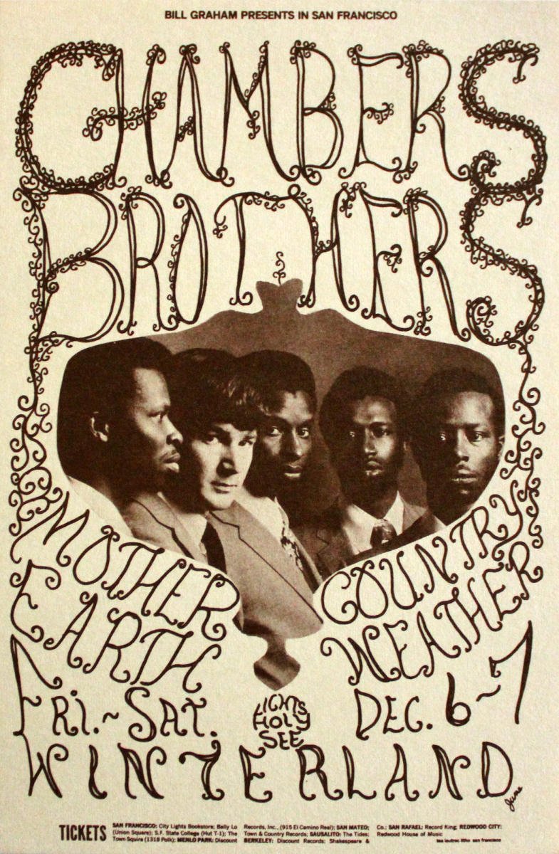 The Chambers Brothers Vintage Concert Handbill from Winterland, Dec 6 ...