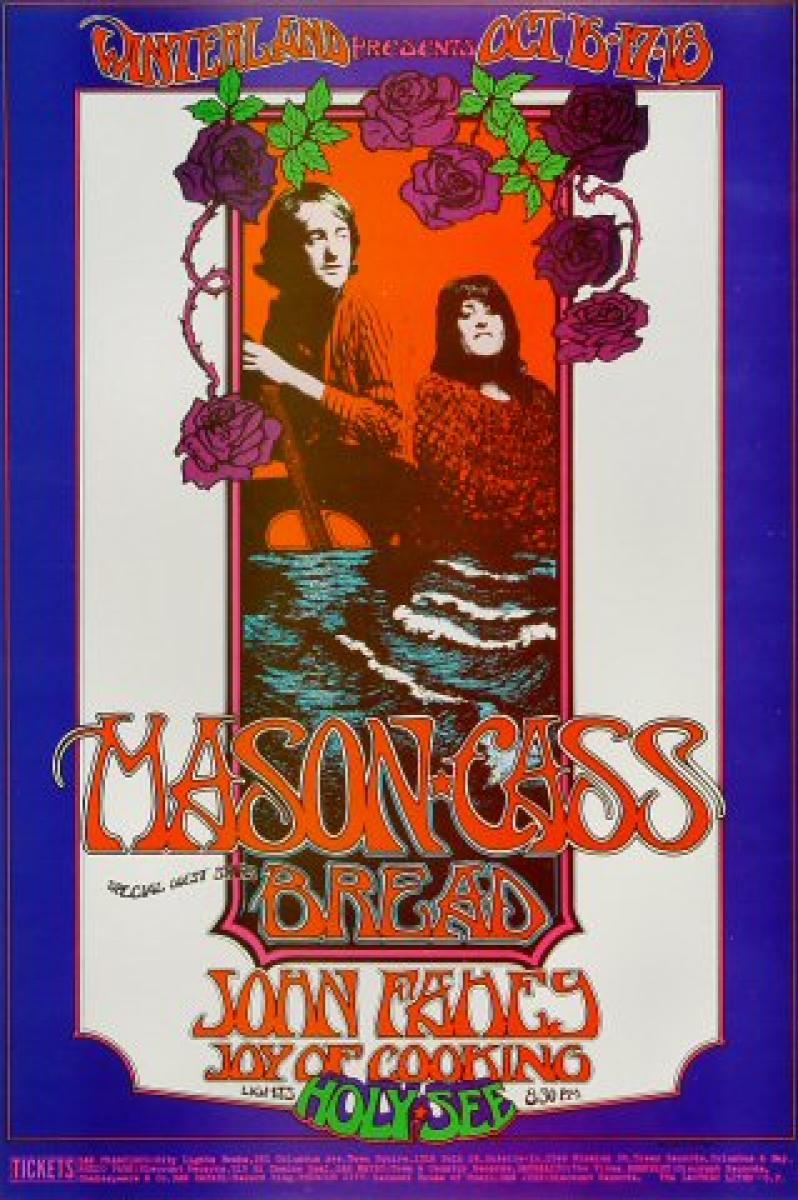 Dave Mason Vintage Concert Poster from Winterland, Oct 16, 1970 at ...