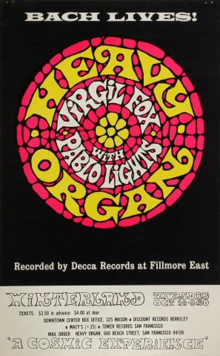 Virgil Fox Vintage Concert Poster from Winterland, Oct 14, 1971 at ...