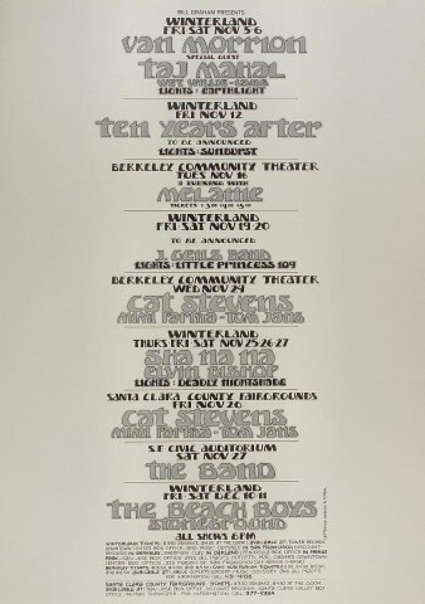 Van Morrison Vintage Concert Poster from Winterland, Nov 5, 1971 at ...