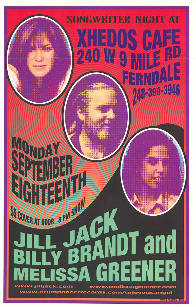 Songwriter Night Vintage Concert Poster from Xhedos Cafe, Sep 18, 2006 ...