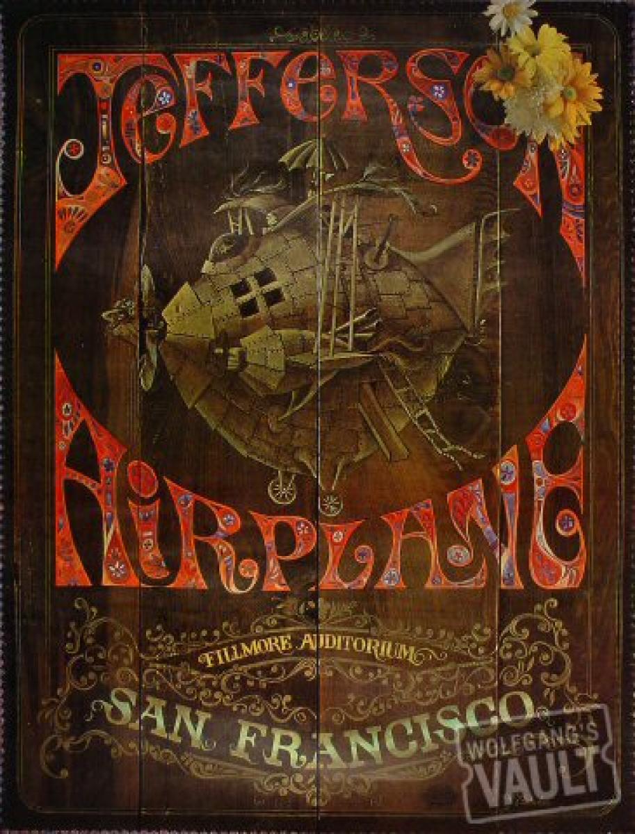 Jefferson Airplane Vintage Concert Poster from Fillmore Auditorium ...