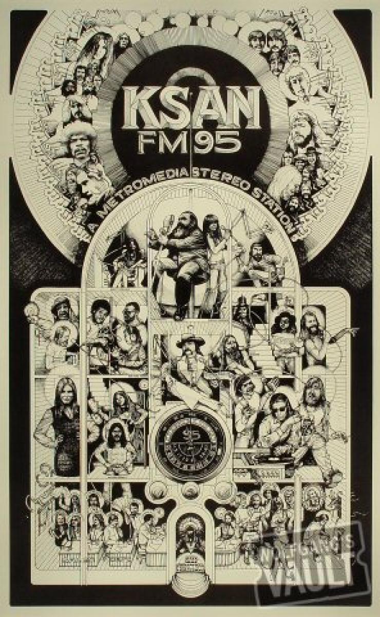 KSAN FM95 Vintage Concert Poster from KSAN, 1971 at Wolfgang's