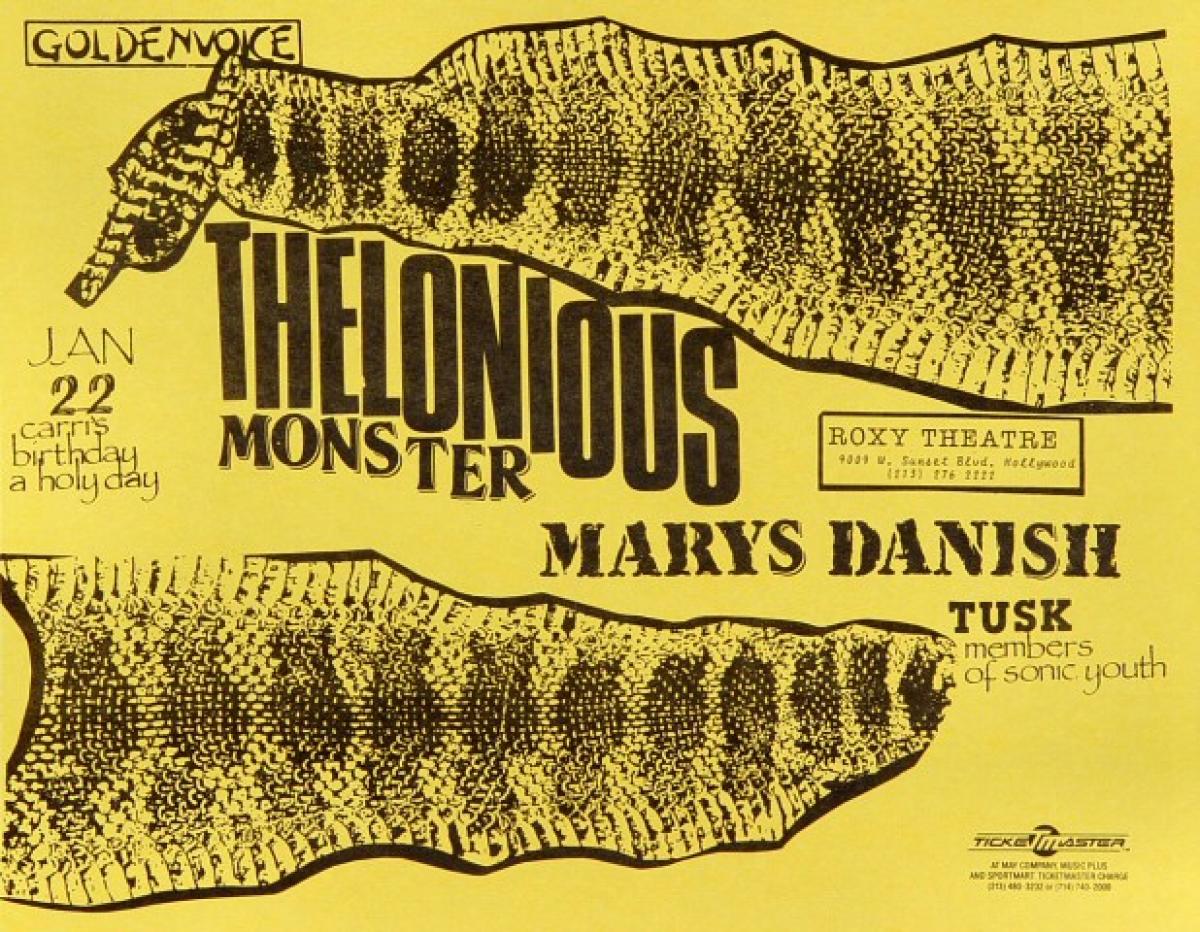 Thelonious Monster Vintage Concert Handbill from Roxy at Wolfgang's