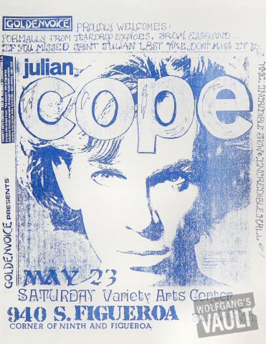 Julian Cope Vintage Concert Handbill from Variety Arts Center at Wolfgang's