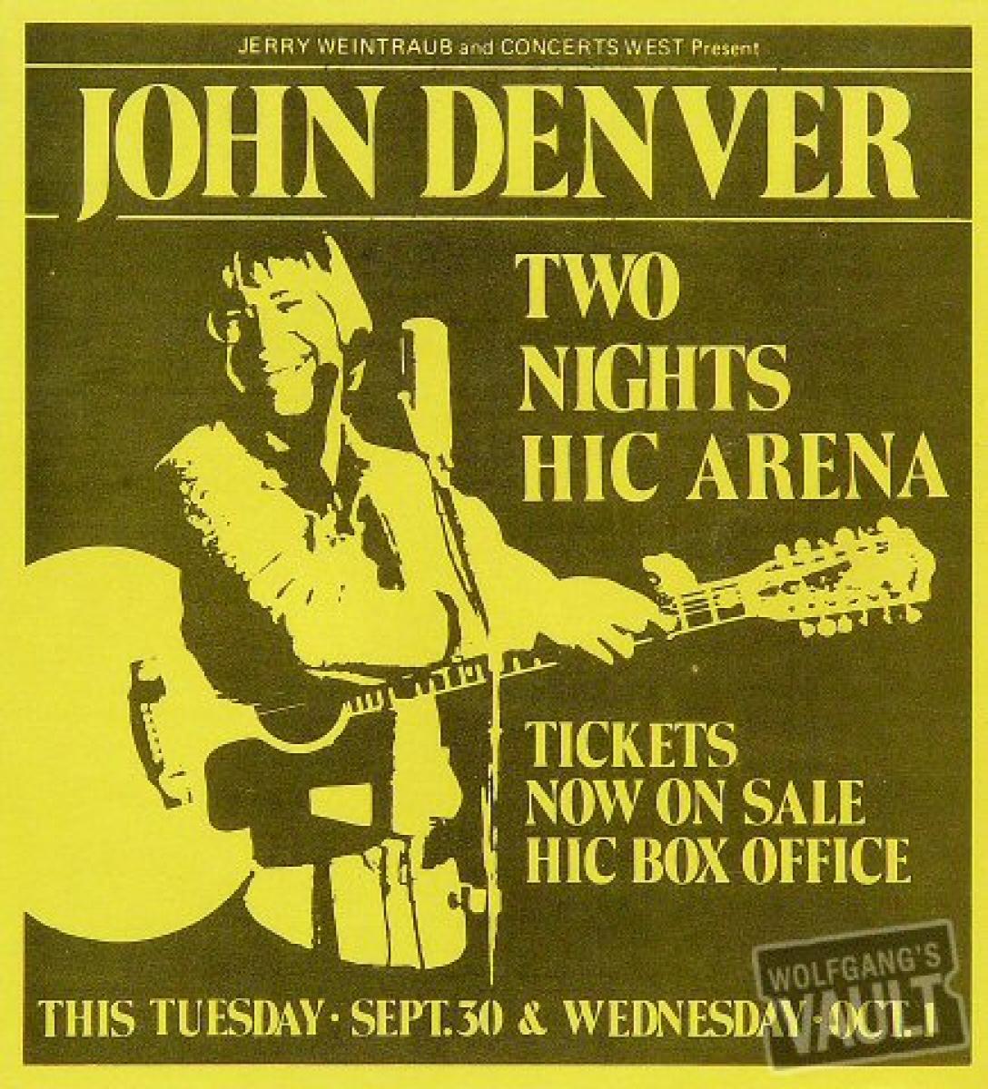 John Denver Vintage Concert Handbill from Honolulu International Center ...