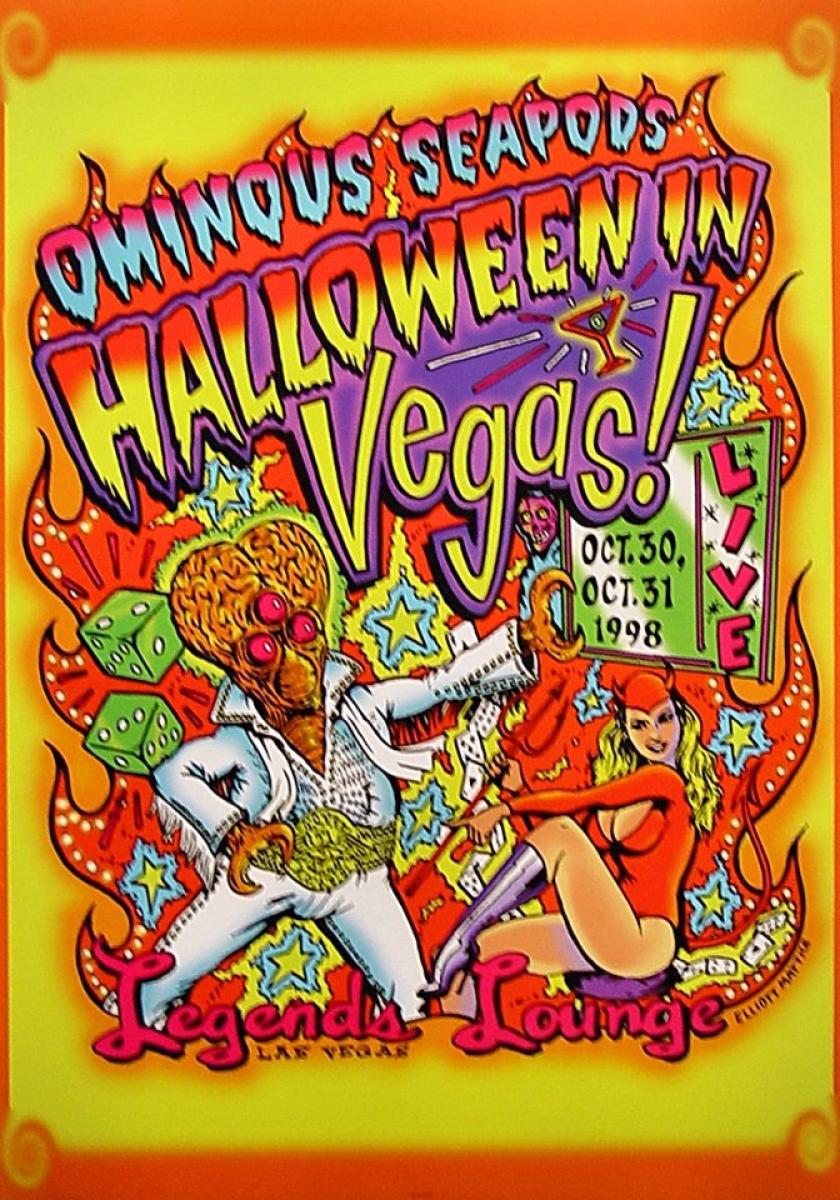 Ominous Seapods Vintage Concert Poster, Oct 30, 1998 at Wolfgang's