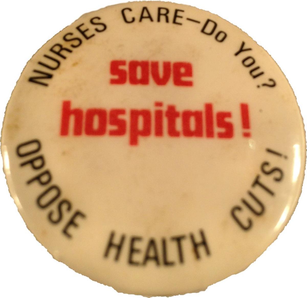 Save Hospitals Pin at Wolfgang's