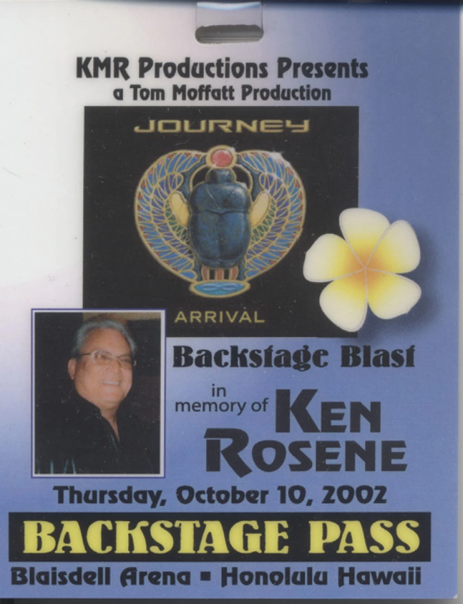 Journey Laminate from Blaisdell Arena, Oct 10, 2002 at Wolfgang's