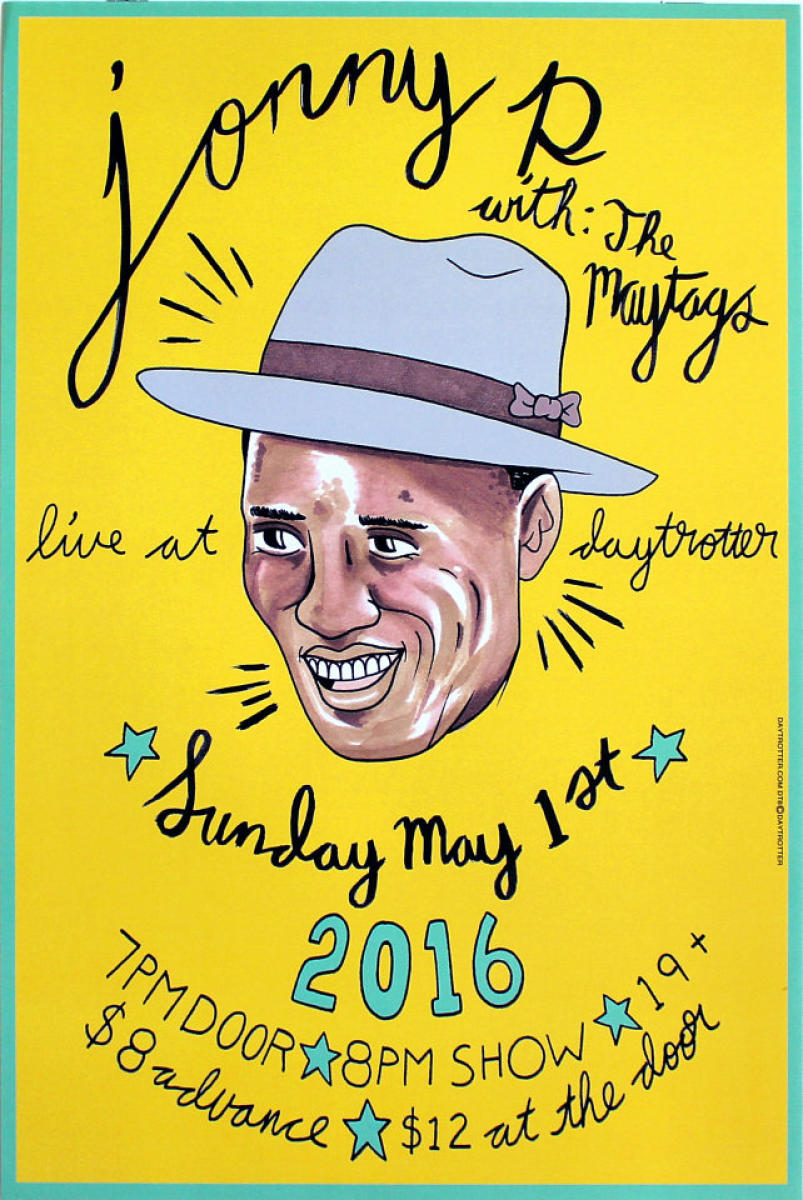 Jonny P Vintage Concert Poster from Daytrotter, May 1, 2016 at Wolfgang's