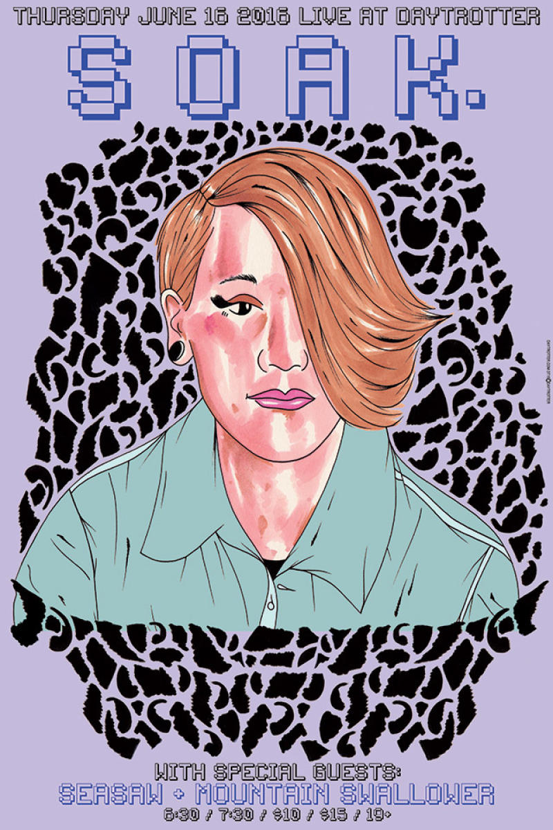 Soak Vintage Concert Poster from Daytrotter, Jun 16, 2016 at Wolfgang's