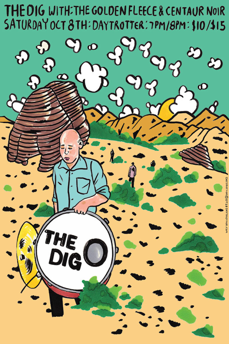 The Dig Vintage Concert Poster from Daytrotter, Oct 8, 2016 at Wolfgang's