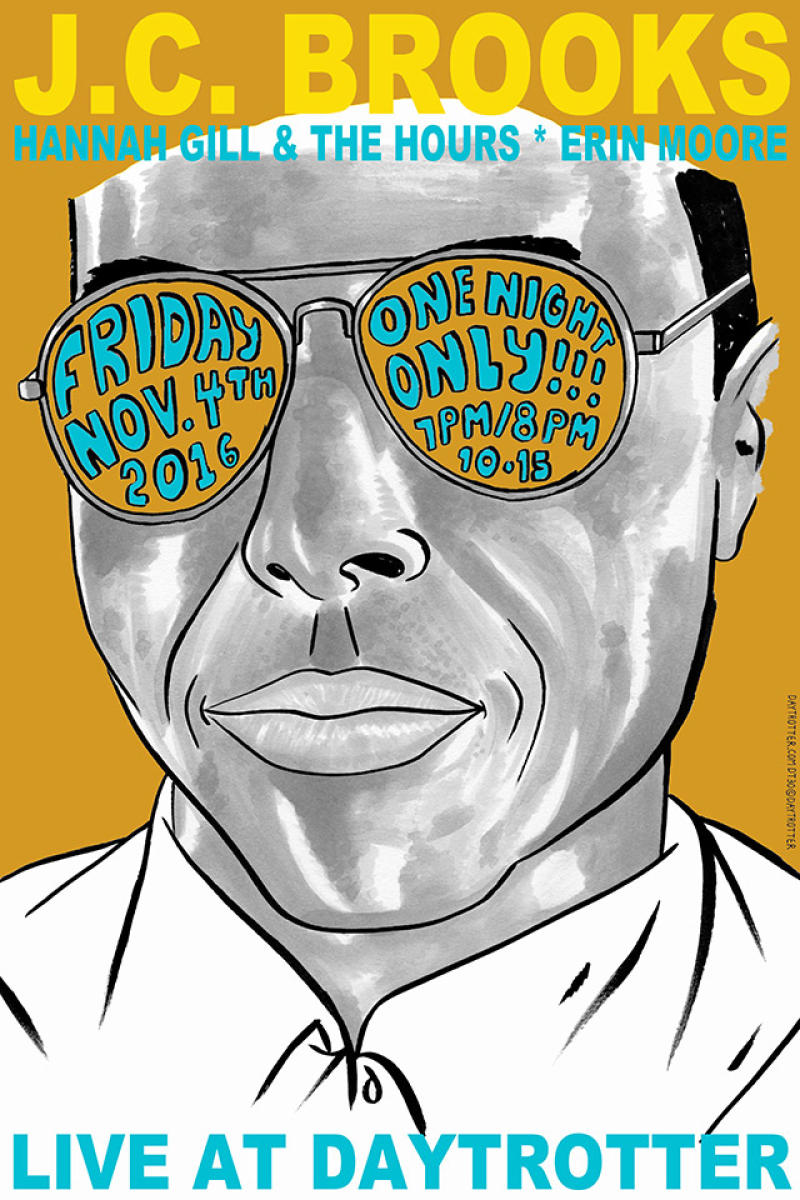 JC Brooks Vintage Concert Poster from Daytrotter, Nov 4, 2016 at Wolfgang's