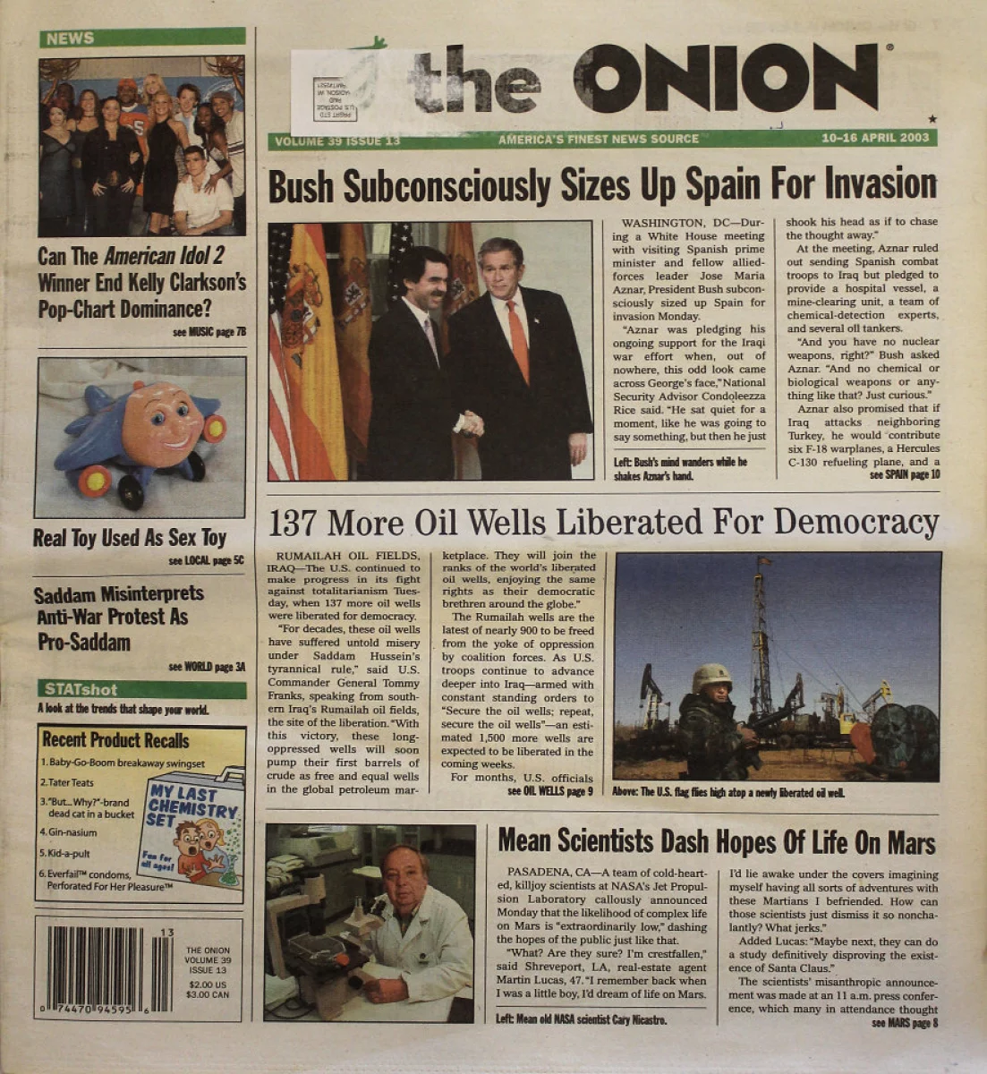 The Onion | April 10, 2003 at Wolfgang's