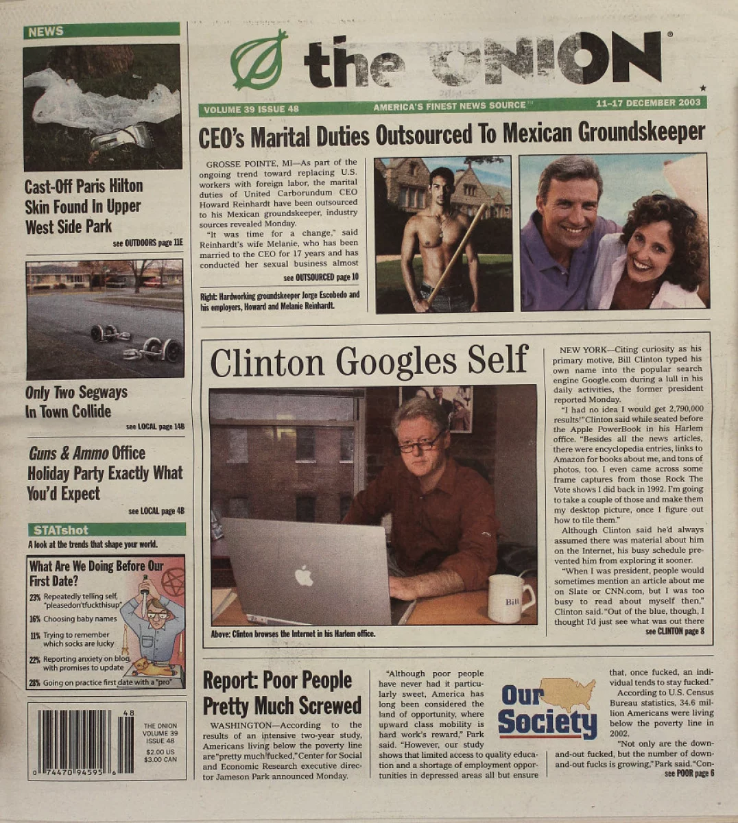 The Onion | December 11, 2003 at Wolfgang's