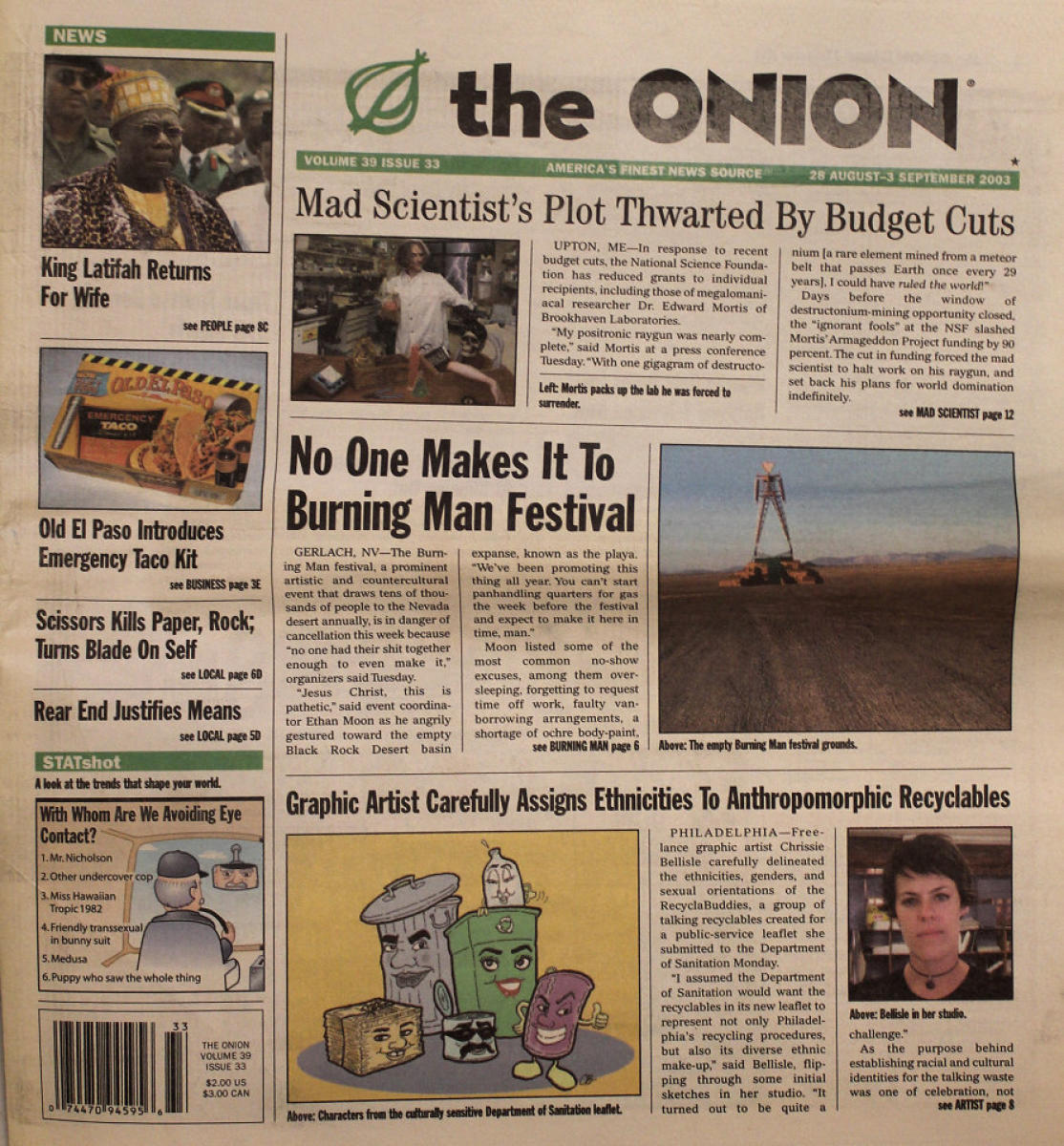 The Onion | August 28, 2003 at Wolfgang's