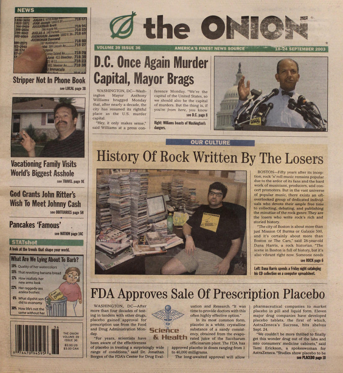 The Onion | September 18, 2003 at Wolfgang's