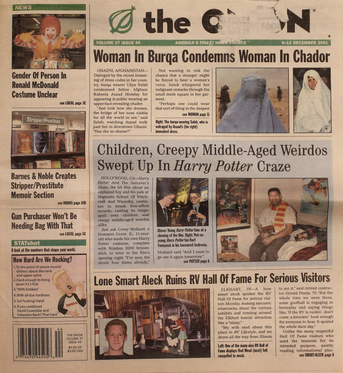 The Onion | December 6, 2001 at Wolfgang's