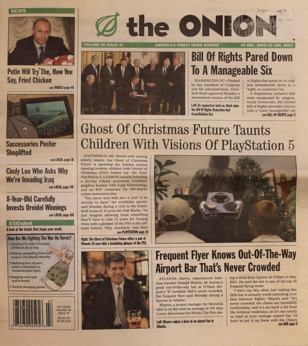 The Onion | December 19, 2003 at Wolfgang's