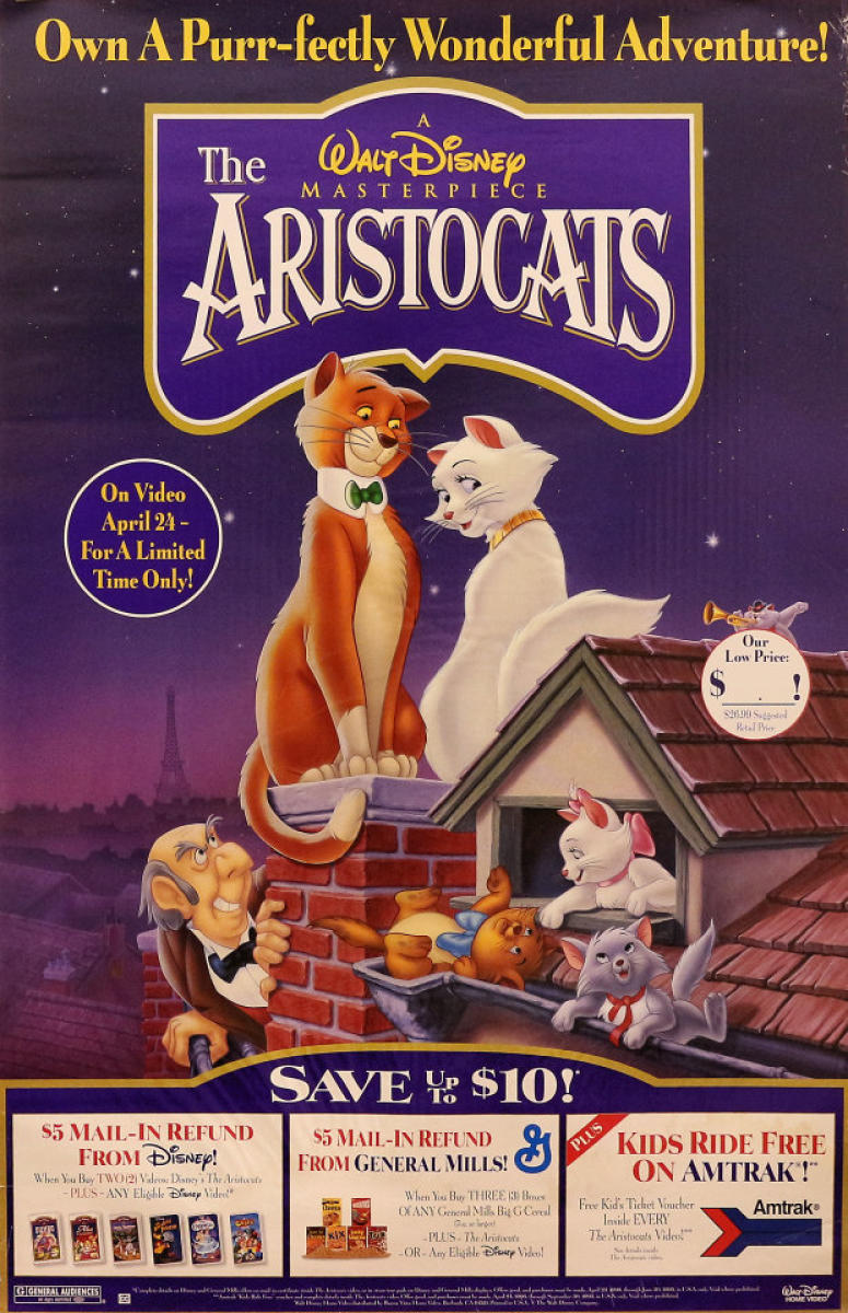 The Aristocats Vintage Concert Poster, Dec 24, 1970 at Wolfgang's