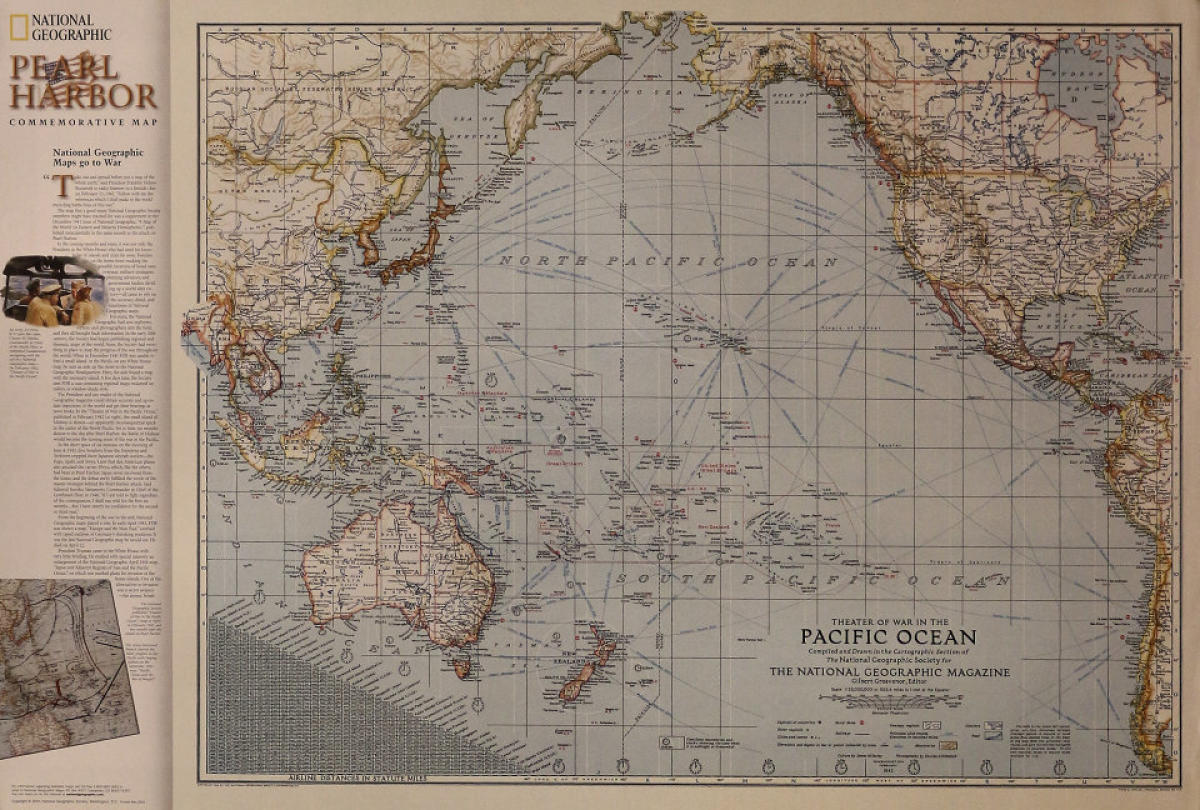 Pearl Harbor Commemorative Map Vintage Concert Poster, 2001 at Wolfgang's