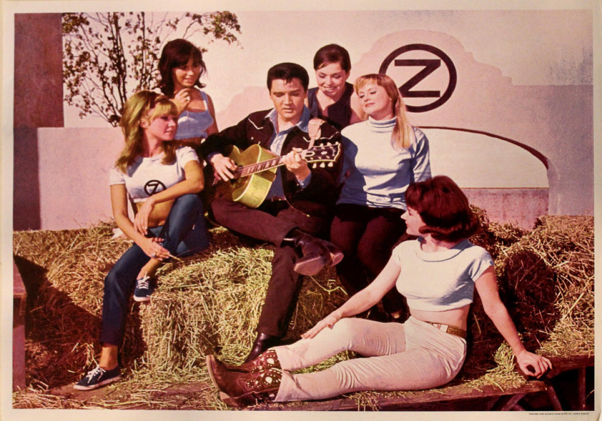 Elvis on a Hay Bale Vintage Concert Poster at Wolfgang's