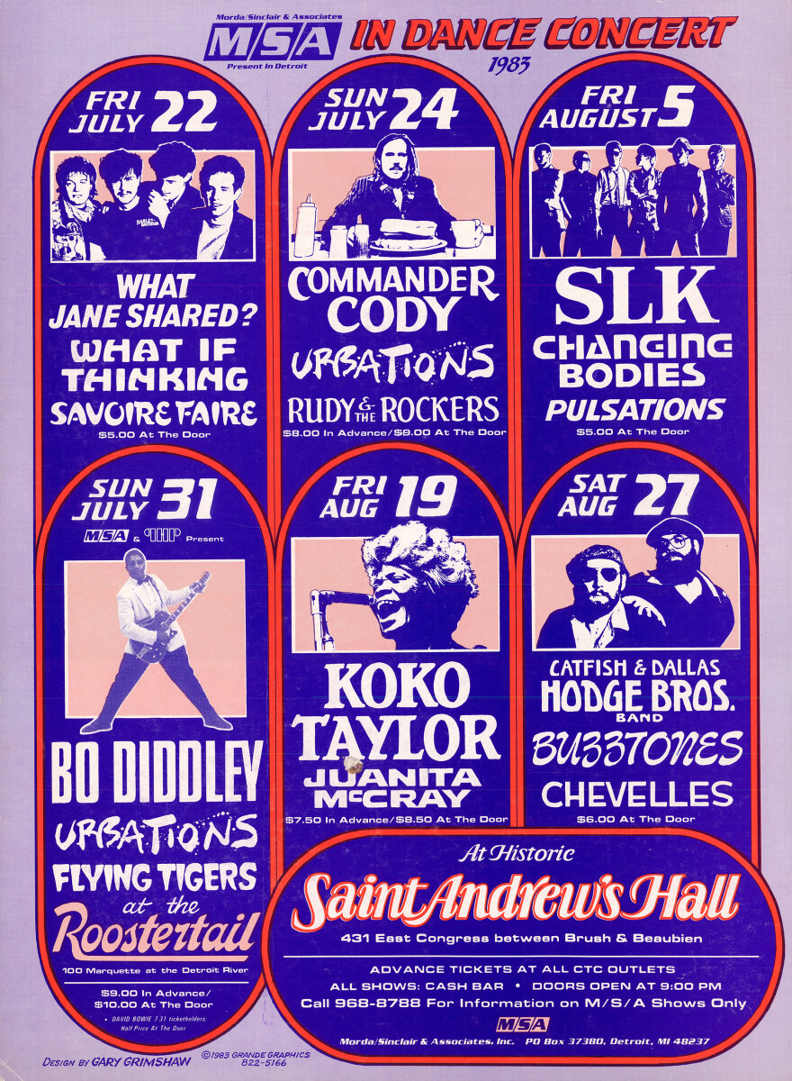 Commander Cody Vintage Concert Poster from St. Andrew's Hall, 1983 at ...