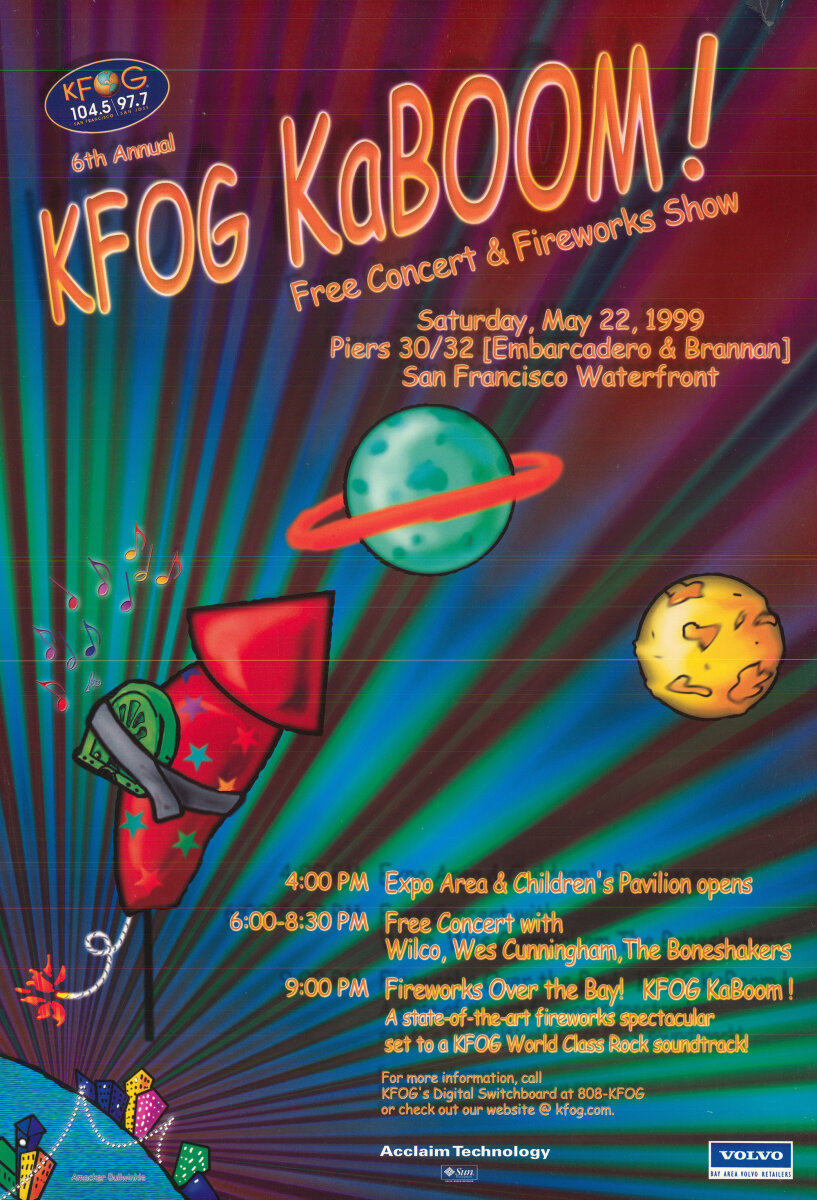 KFOG Kaboom Vintage Concert Poster from San Francisco, May 22, 1999 at ...