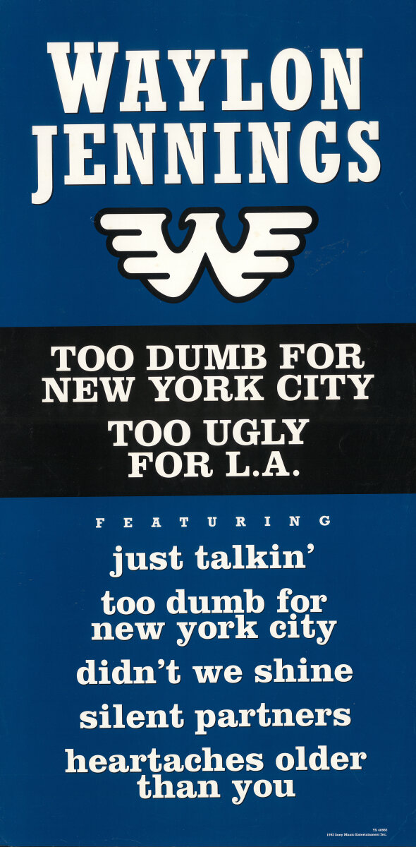 Waylon Jennings Vintage Concert Poster, 1992 at Wolfgang's