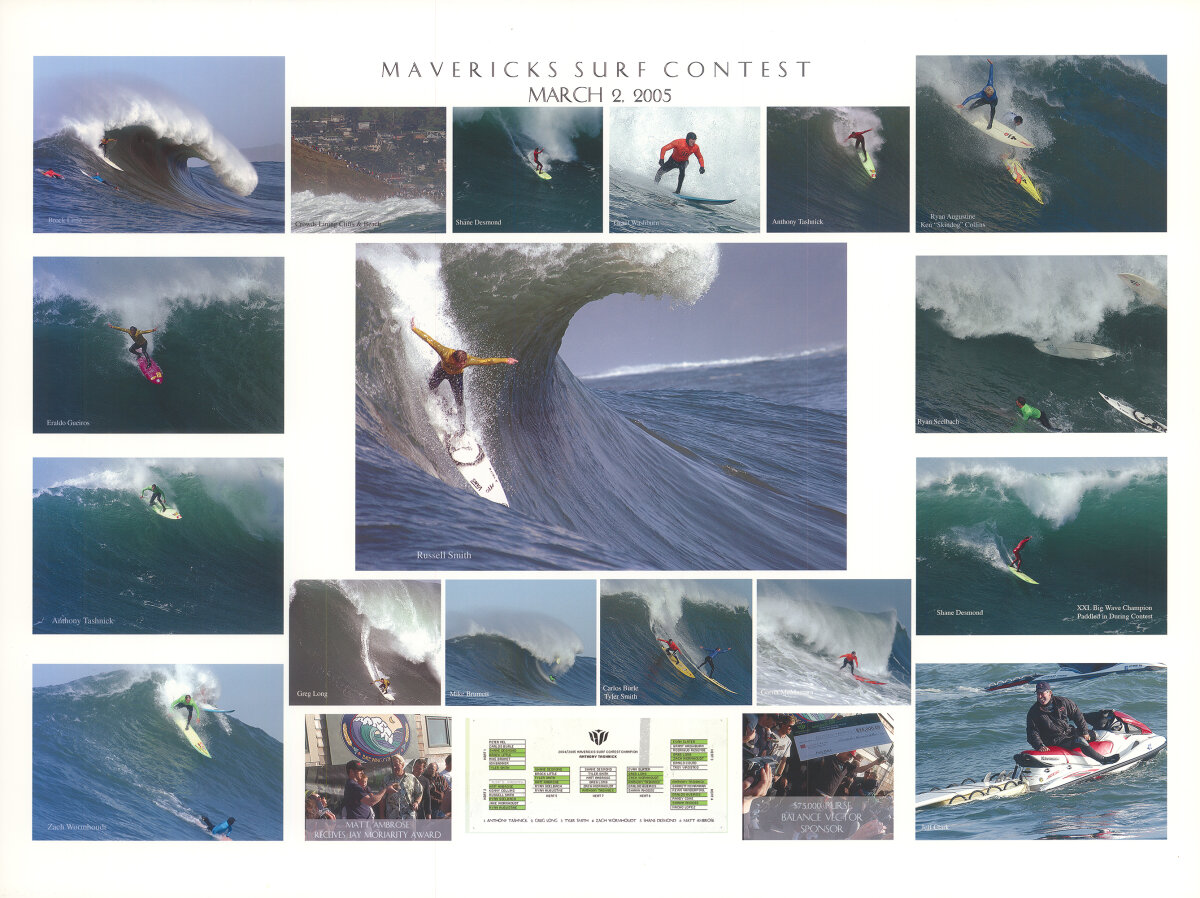 Mavericks Surf Contest Vintage Concert Poster from Half Moon Bay, Mar 2 ...
