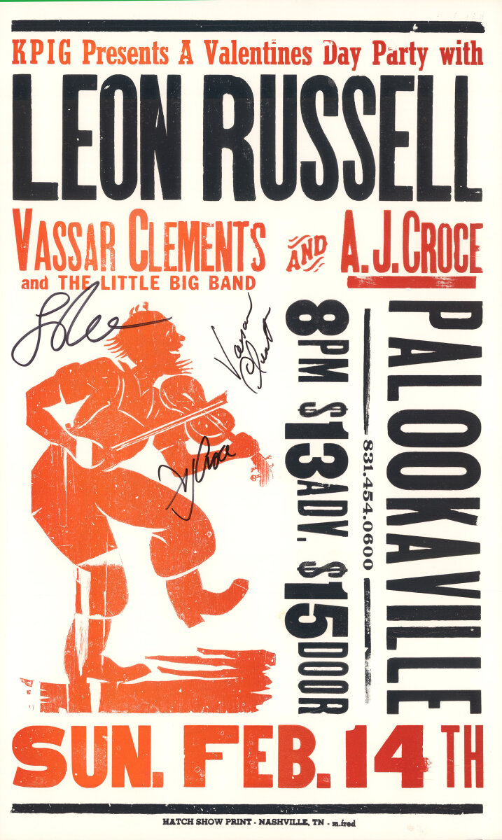 Leon Russell Vintage Concert Poster from Palookaville at Wolfgang's