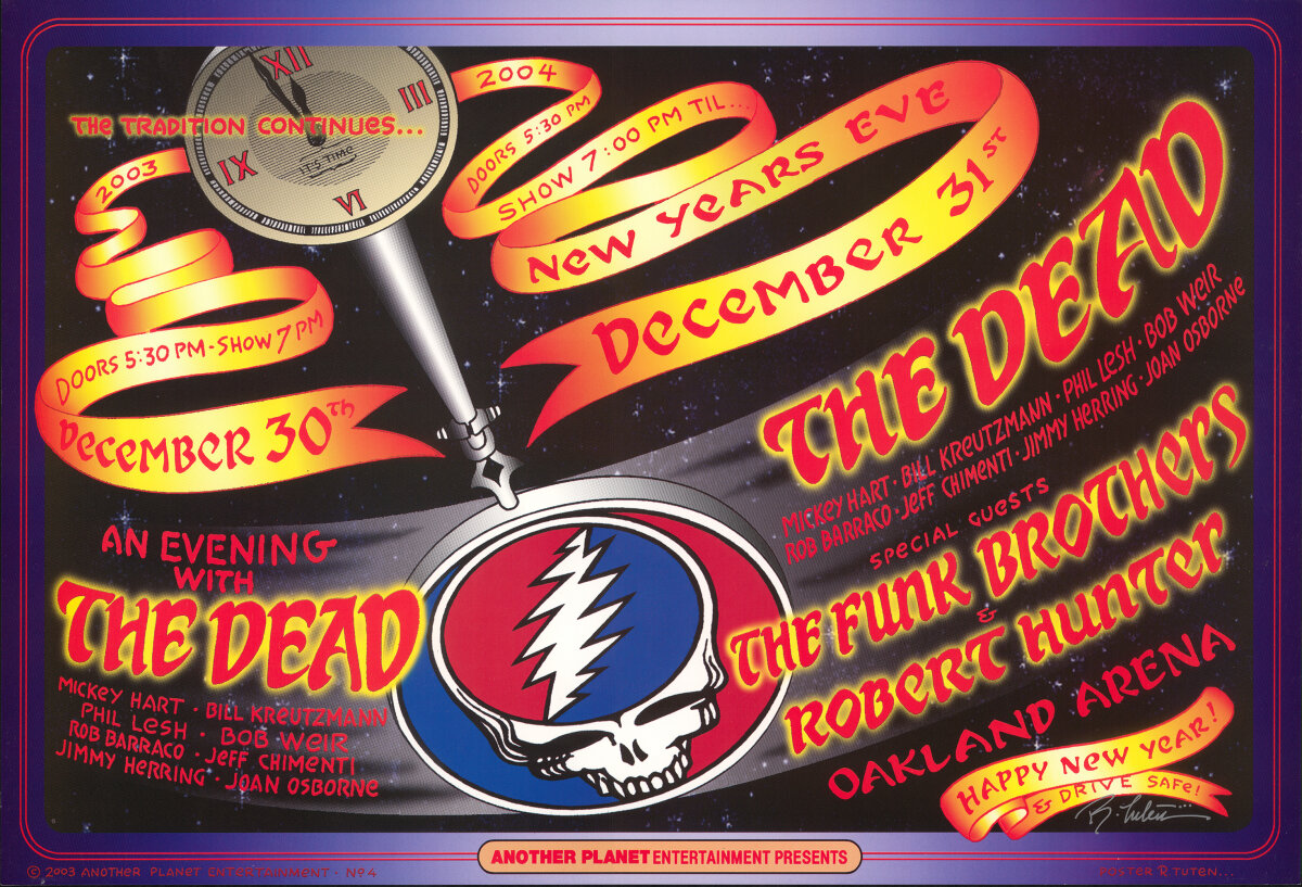 The Dead Vintage Concert Poster from Oakland Coliseum Arena, Dec 30 ...