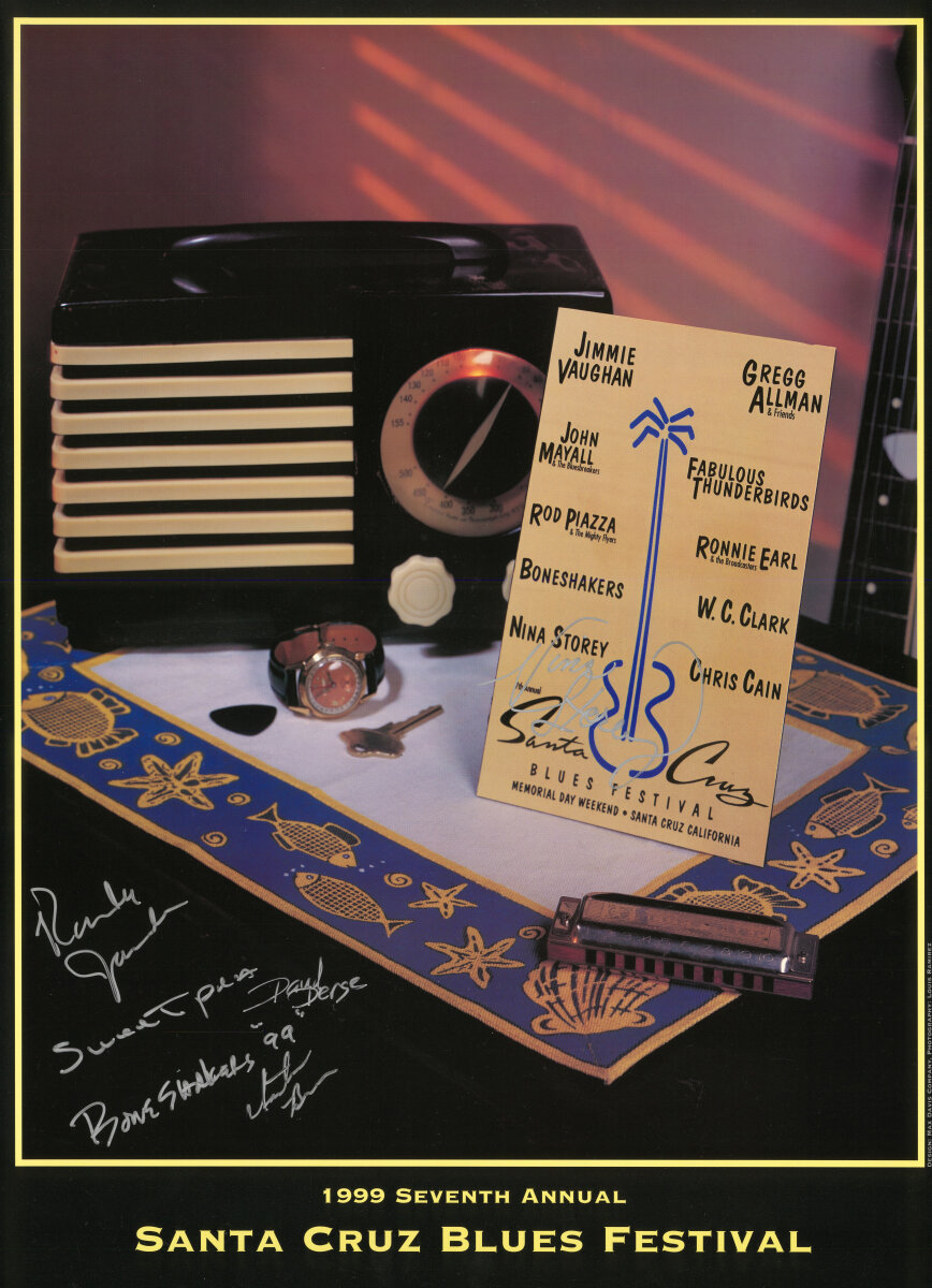 Santa Cruz Blues Festival Vintage Concert Poster from Aptos Village ...