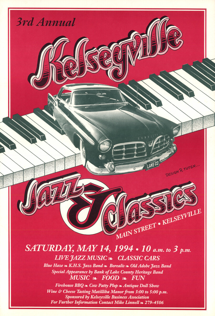 Kelseyville Jazz & Classics Vintage Concert Poster from Kelseyville ...