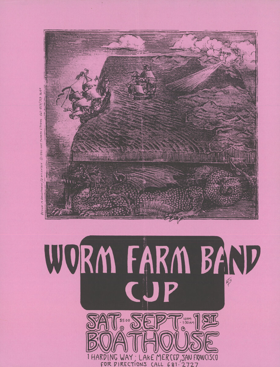 Worm Farm Band Vintage Concert Handbill from San Francisco, Sep 1, 1990 ...