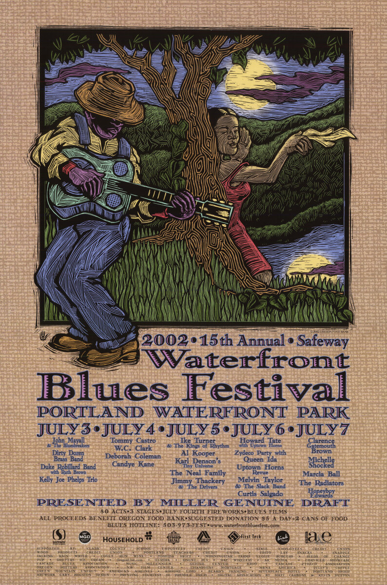 Waterfront Blues Festival Vintage Concert Poster from Waterfront Park ...