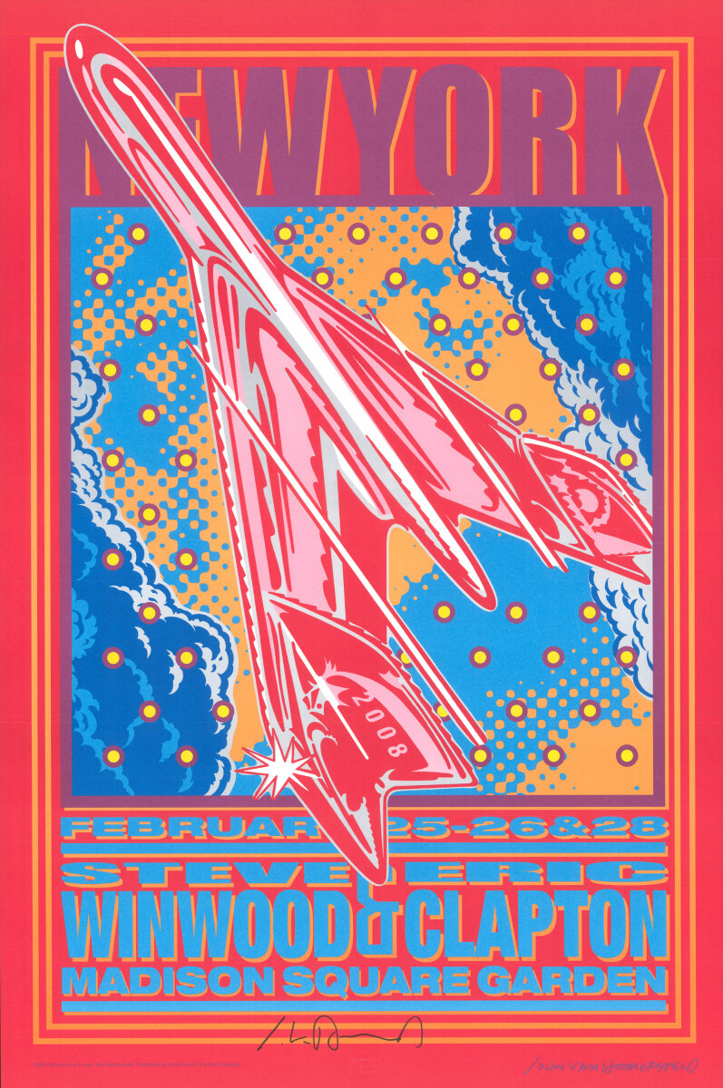 Steve Winwood & Eric Clapton Vintage Concert Poster from Madison Square Garden, Feb 25, 2008 at ...