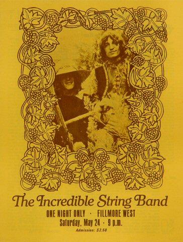 The Incredible String Band Vintage Concert Poster from Fillmore West ...